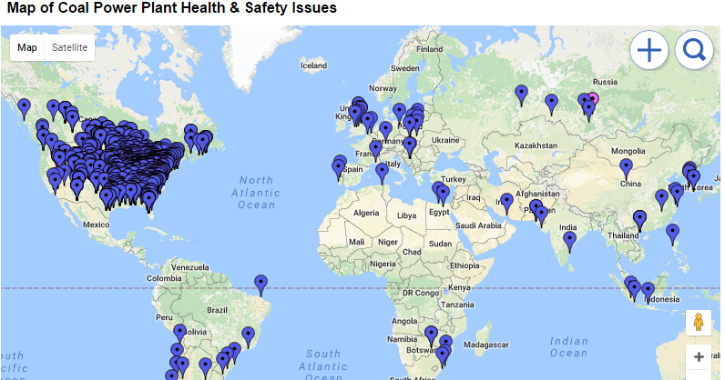 Map of Coal Ash Ponds from Power Plants