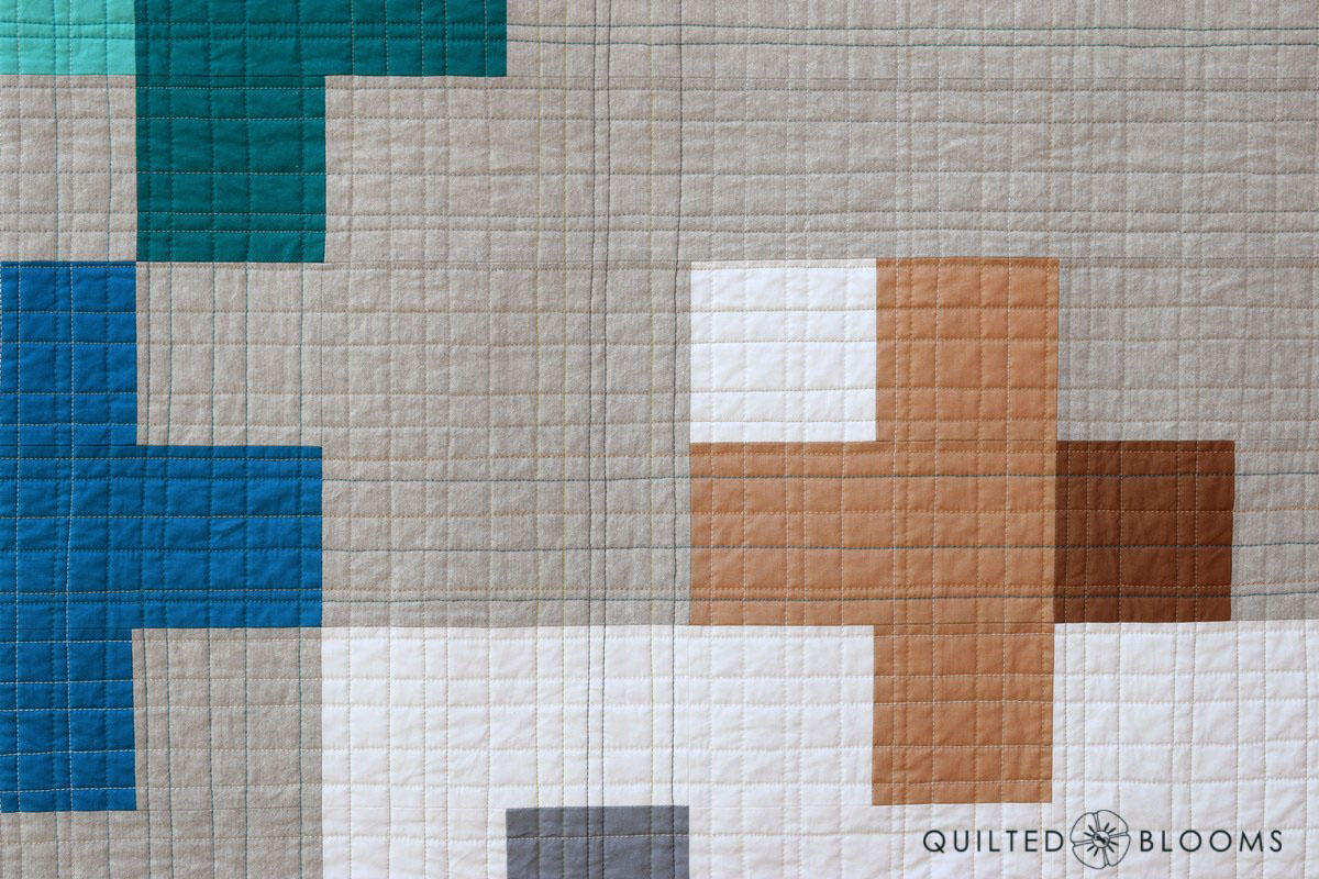 Quilted Blooms: Positively Transparent++MQG August 2017 Quilt of the Month