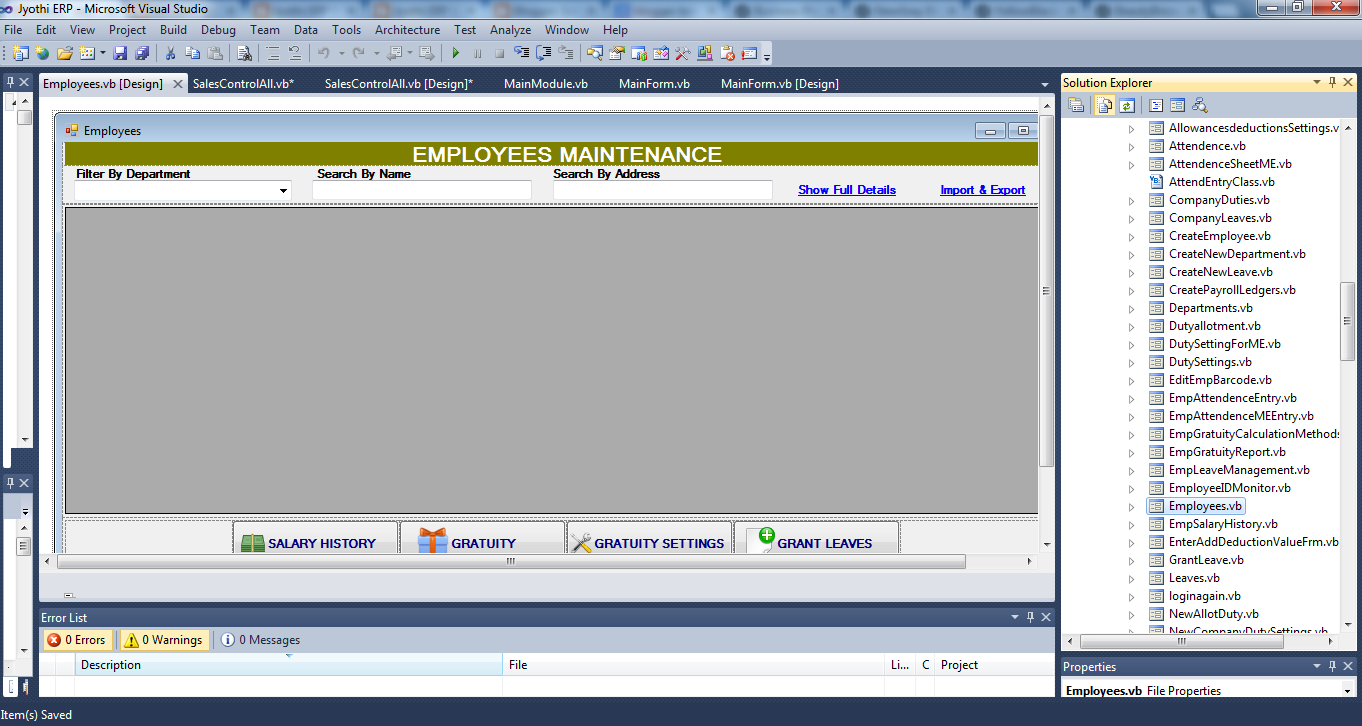 Jyothi ERP System in VB.NET Source Code: ERP Client and Server Source ...