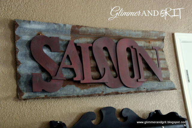 Glimmer And Grit: DIY Rusty Metal Saloon Sign
