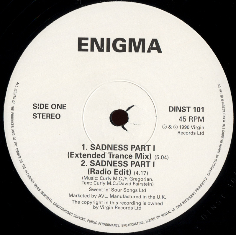 Melomania - original rare 5", 7", 12", LP's, CD's: Enigma - Sadness ...