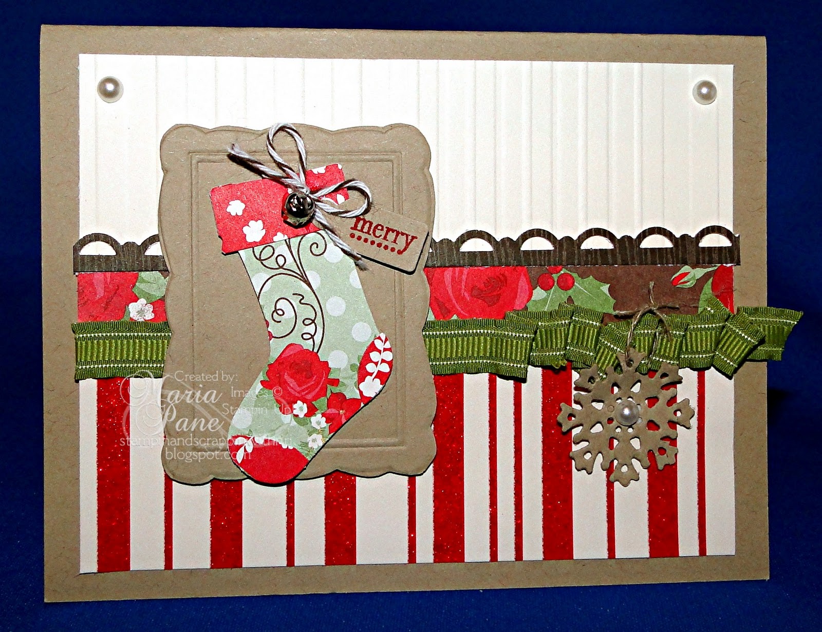 Stampin and Scrappin With Ri Ri: NEW STOCKING PUNCH CHRISTMAS CARD