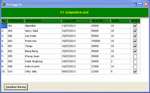 Menambahkan Gambar di Stringgrid di Delphi - Hendi Kusnadi