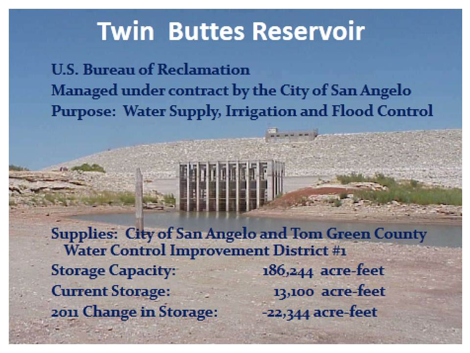 Twin Buttes Reservoir: March 2012
