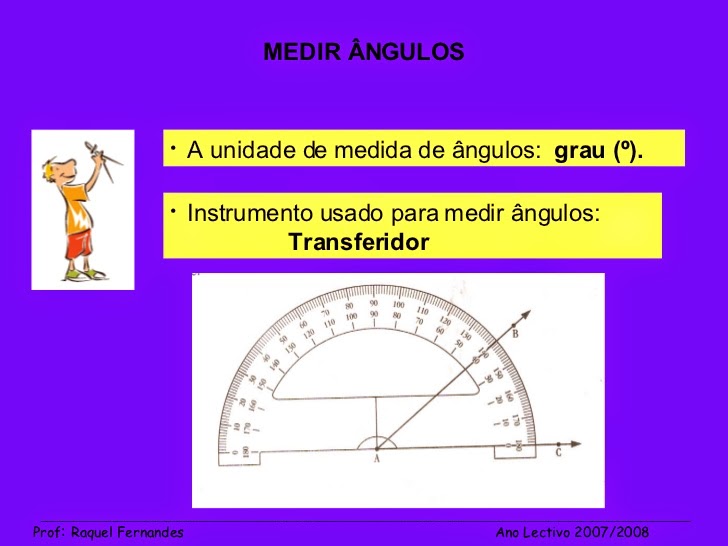 O mundo colorido: Classificação de Ângulos