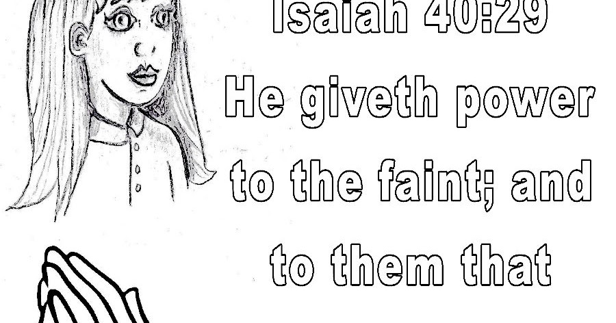 Children's Gems In My Treasure Box: Isaiah 40:29 Coloring
