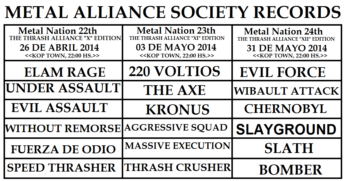 METAL ALLIANCE SOCIETY: abril 2014