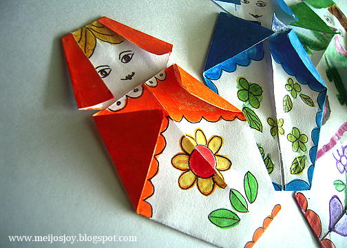 Meijo's Joy: Easy Paper Craft - Origami Babushka / Matryoshka doll...