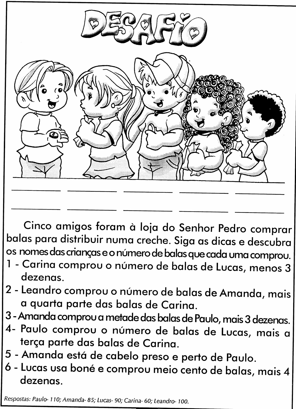 DESAFIOS MATEMÁTICOS. PROBLEMAS ILUSTRADOS. MODELOS DE ATIVIDADES DE ...