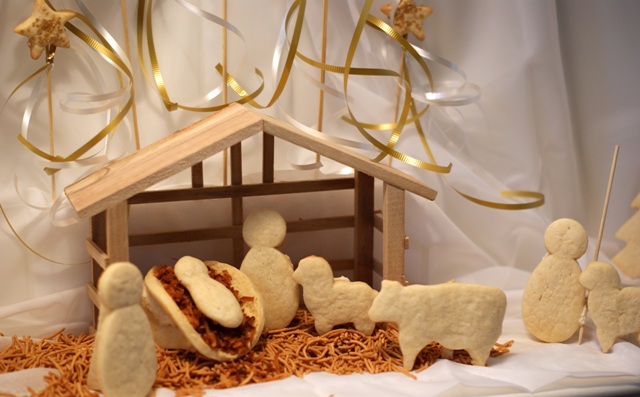 Alice and the Mock Turtle: Cookie Nativity with Cream Cheese Cookie Dough