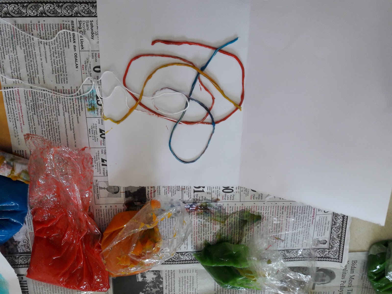 Finger Painting, Inkblot, dan Tarikan Benang