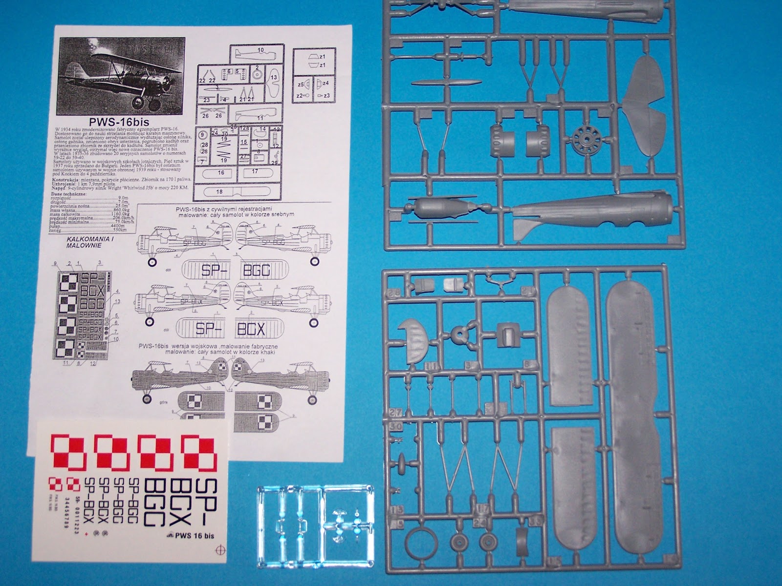 Modele z Szachownicą: PWS 16 bis (luty 2009, Lotnictwo II RP # 1)