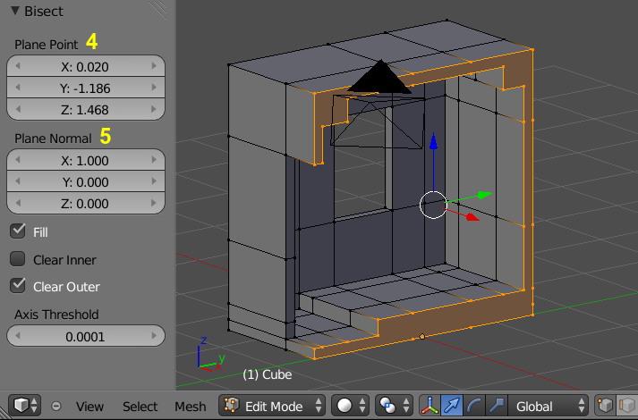 Blender 2.69 : 切剖面 Mesh Bisect