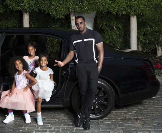 P Diddy pictured with his beautiful daughters