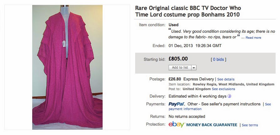 Making My 4th Doctor Costume: Time Lord robes on eBay