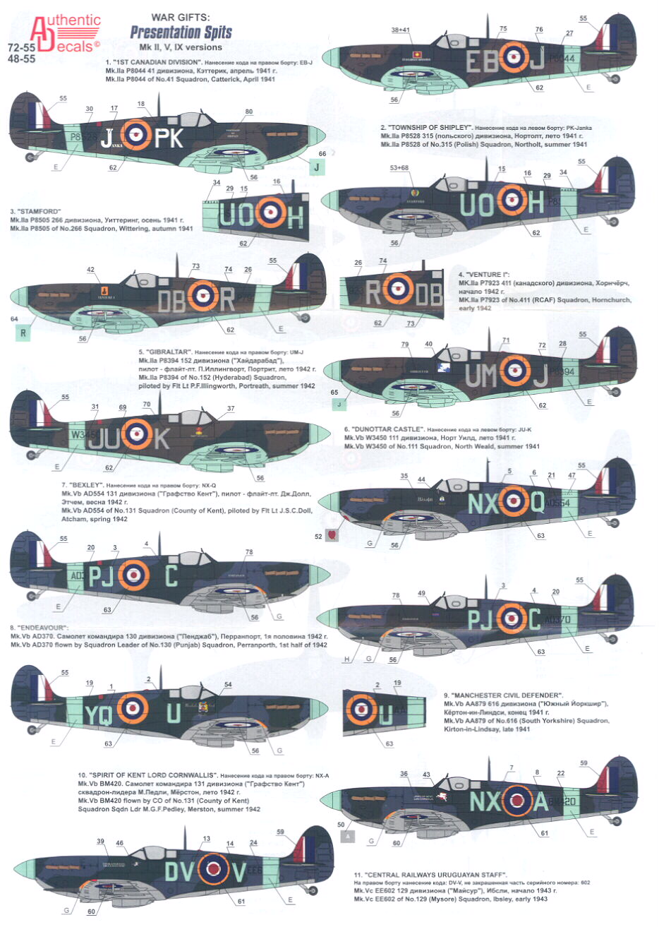 A Scale Canadian: Authentic Decals War Gifts: Presentation Spits