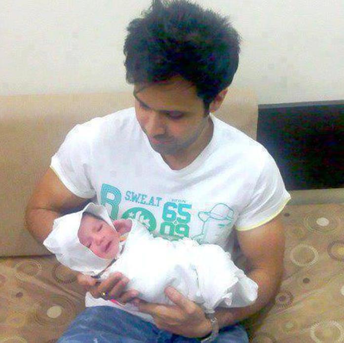 Rare pic of Emraan Hashmi with his newborn son Ayaan. ~ Leep Fun