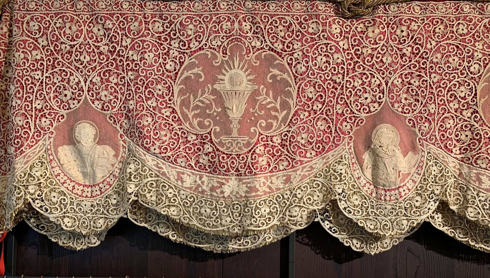 Lace Processional Canopy in Cantù, Italy ~ Liturgical Arts Journal