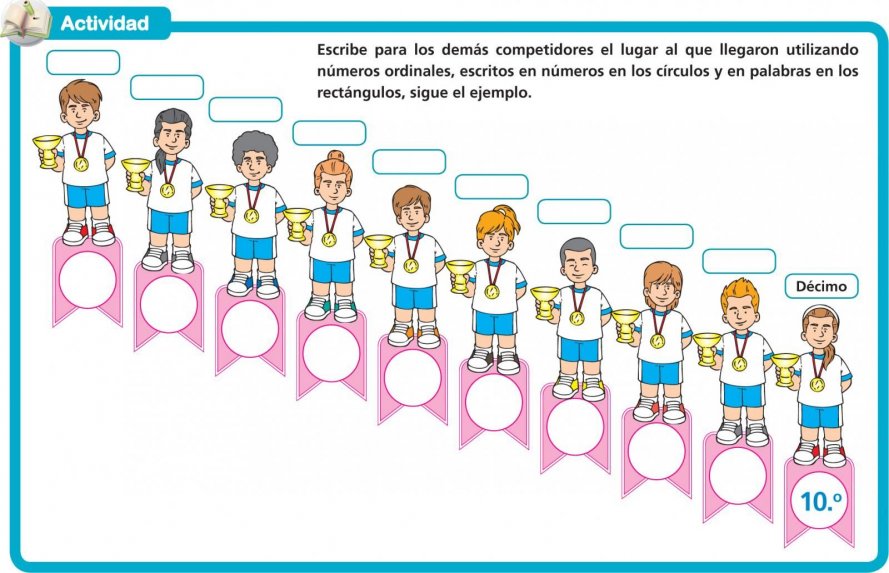 ¡PIM! ¡PAM! ¡SEGUNDO!: NÚMEROS ORDINALES