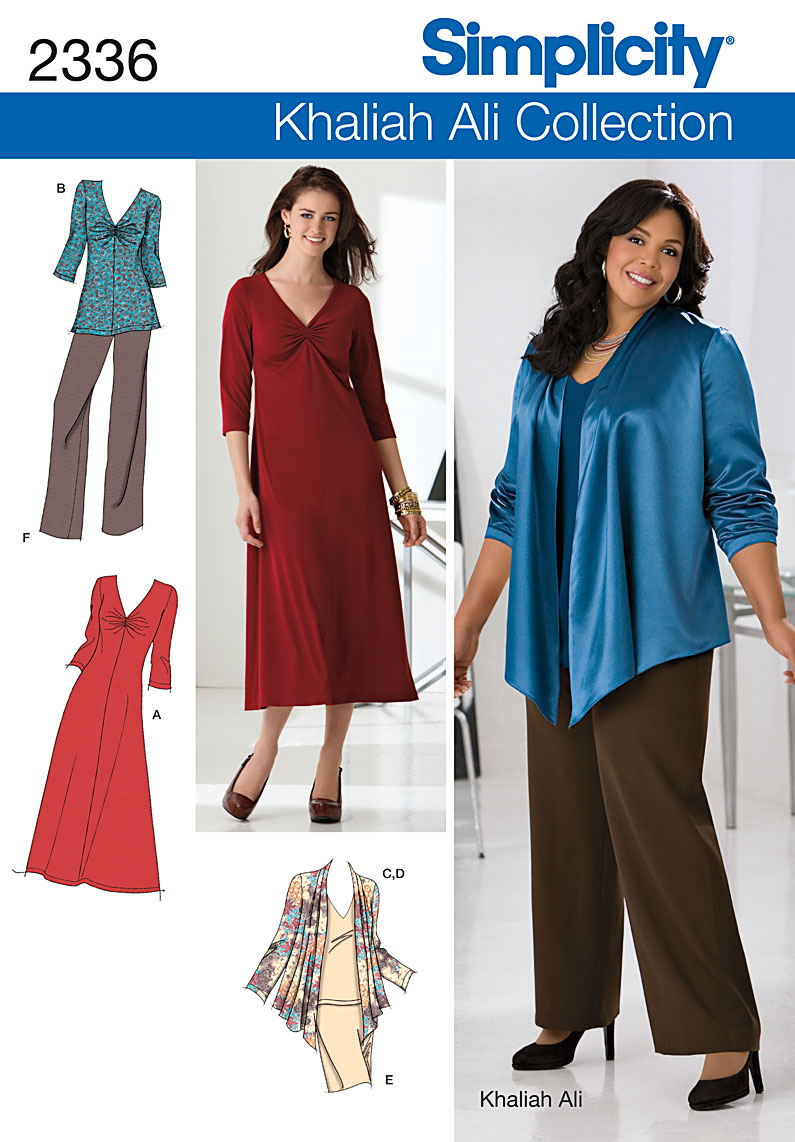Womens Plus Size skirt, jacket, knit dress patterns 2336 Khaliah Ali ...