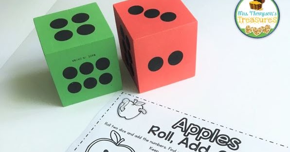 Mrs. Thompson's Treasures : Apples - Roll, Add, & Color