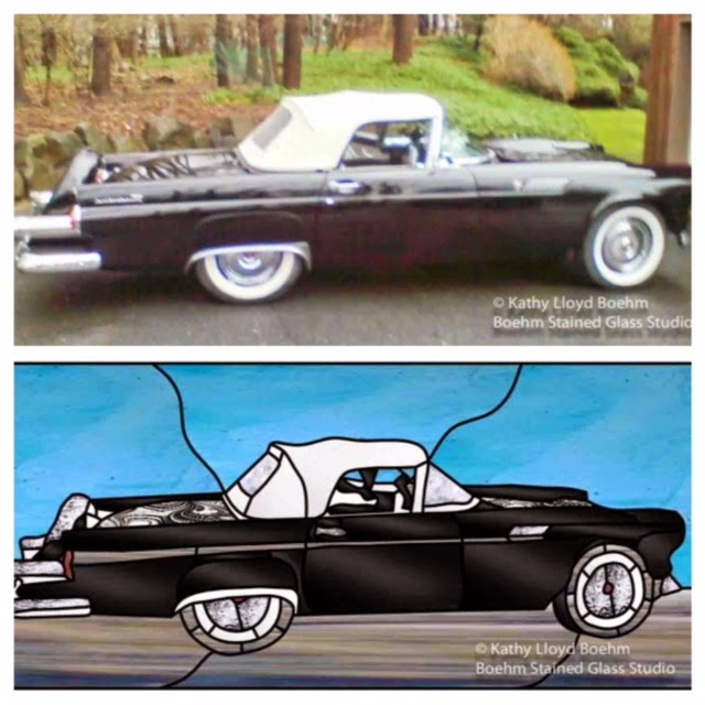 Boehm Stained Glass Blog: Stained Glass Vintage 1955 Thunderbird Auto