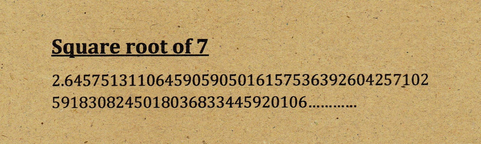 SQUARE ROOT OF 7 square-root-of-7