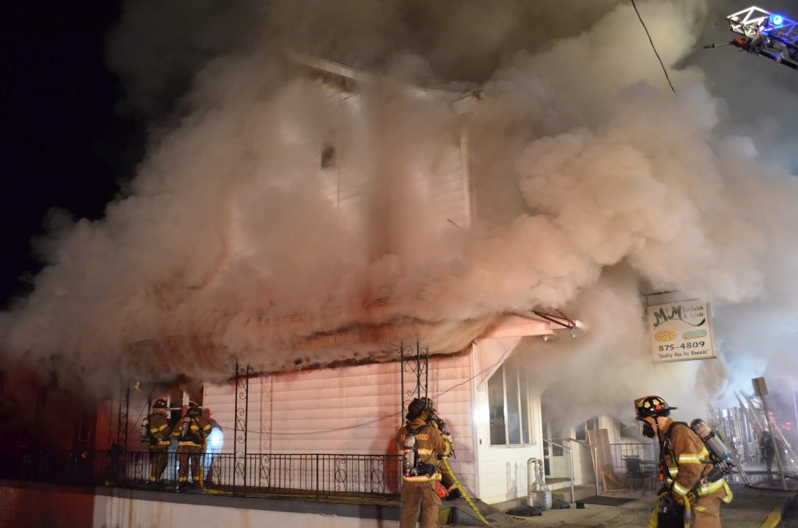 Fire Crews at the Scene of a Multi-Alarm Fire in Ashland