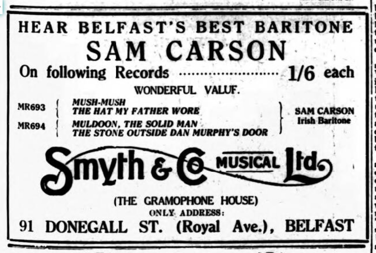Dr Samuel Greenfield (1899–1952) aka Sam Carson - Belfast's Orange ...