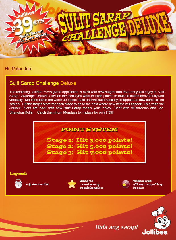 Jollibee 39ers Game for 2010 - Words by KCED