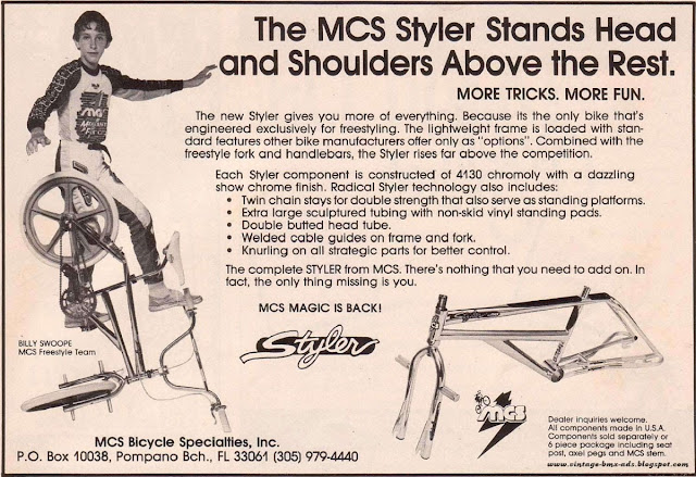 Vintage BMX Ads: The MCS Styler Stands Head and Shoulders Above the Rest.