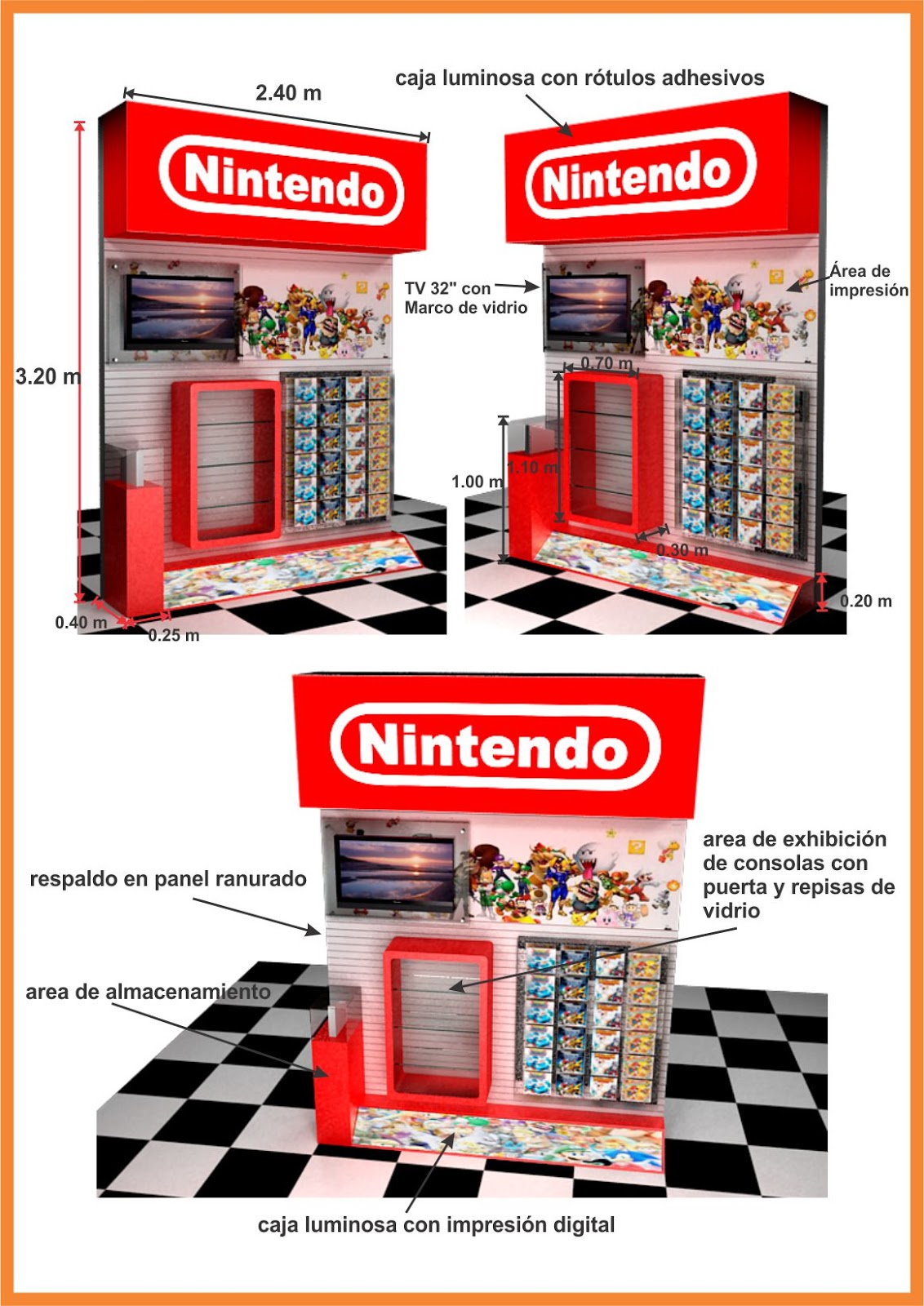 Diseños 3D: Propuesta Corner Nintendo Ripley Jockey Plaza