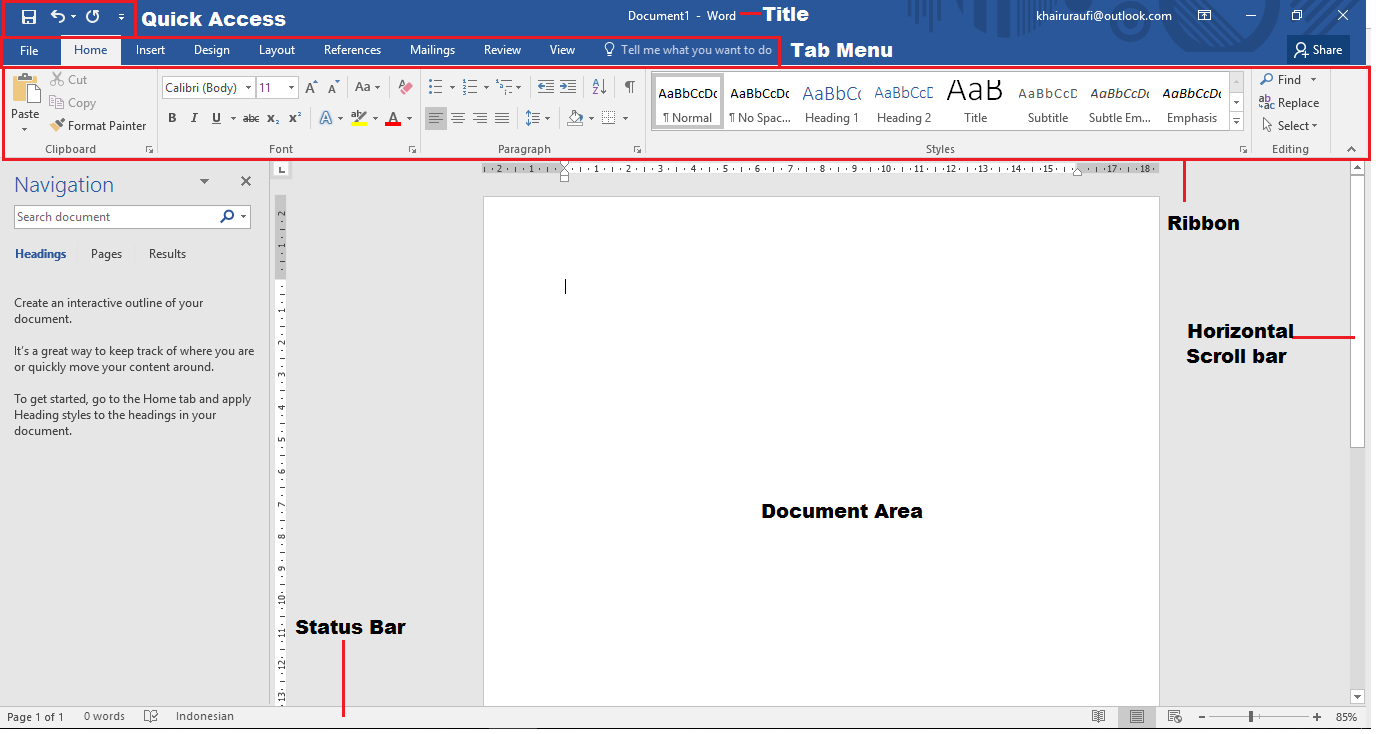 Belajar Mengenal Menu Microsoft Word 2016 - 27 Tech