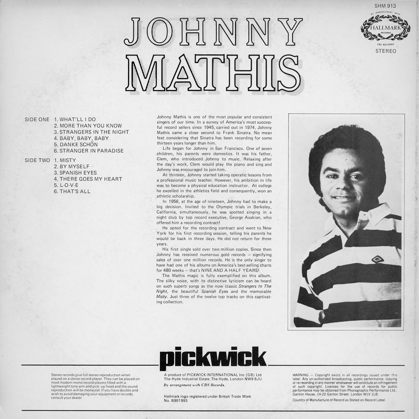 Luigi's 50's & 60's Vinyl Corner: Johnny Mathis.