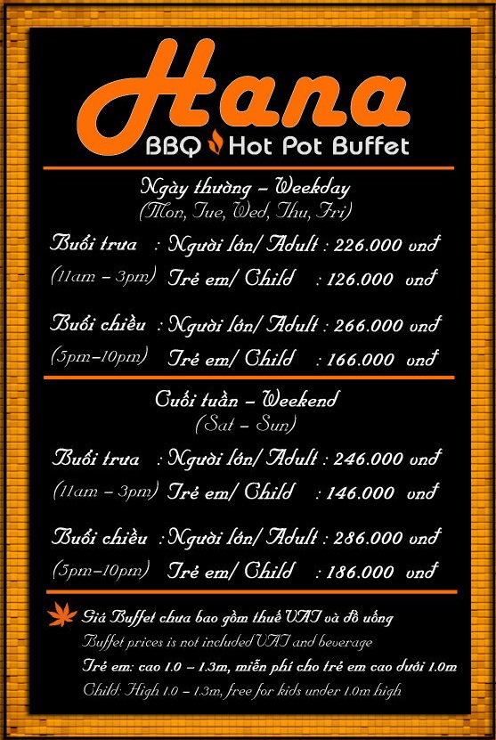 Nhà hàng Hana Buffet - Đặc sắc buffet BBQ và lẩu ngon | Diemanuong365