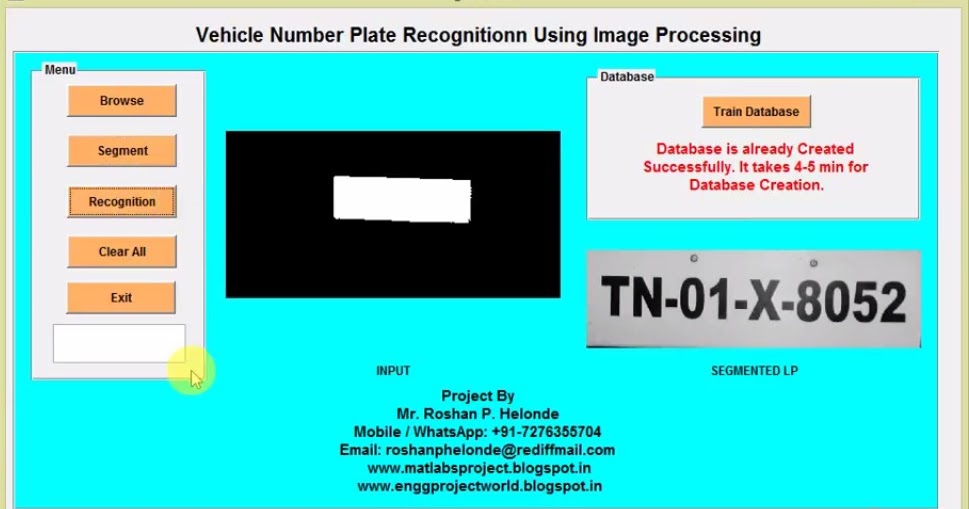 Matlab Project With Source Code Vehicle Number Plate Recognition Using Image Processing