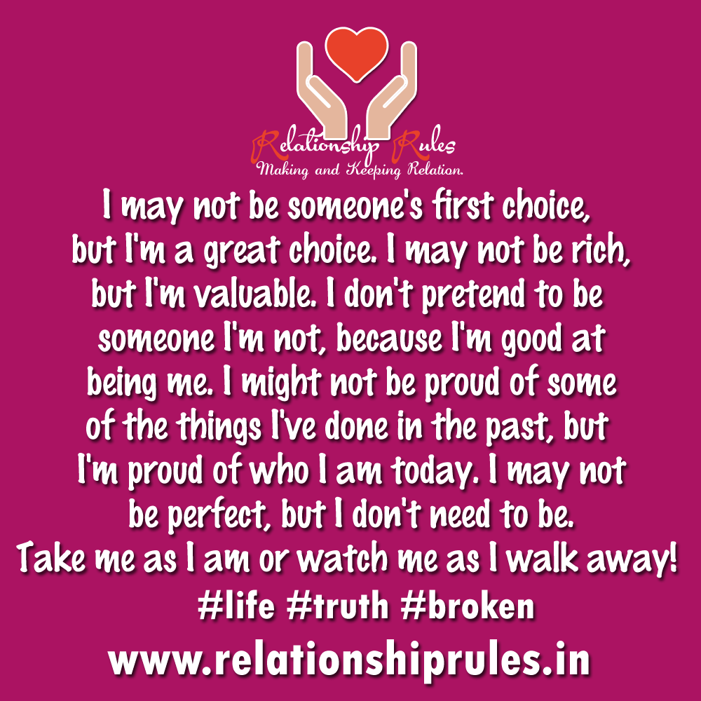 I may not be someone's first choice - Relationship Rules