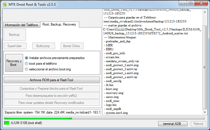 Lanix Ilium S106 ~ Crear Backup con PC mediante MTK Droid Tools