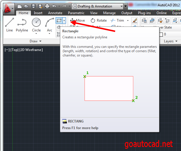 Post 15 : Penggunaanya Perintah Rectangle pada Autocad - Go Auto CAD