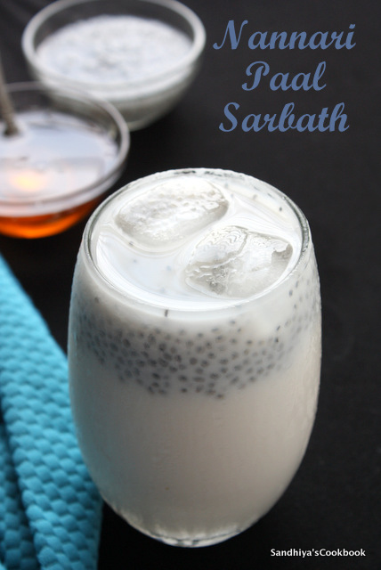 Sandhiya's Cookbook: Nannari Paal Sarbath | Milk Sarbath | Sarbath recipe