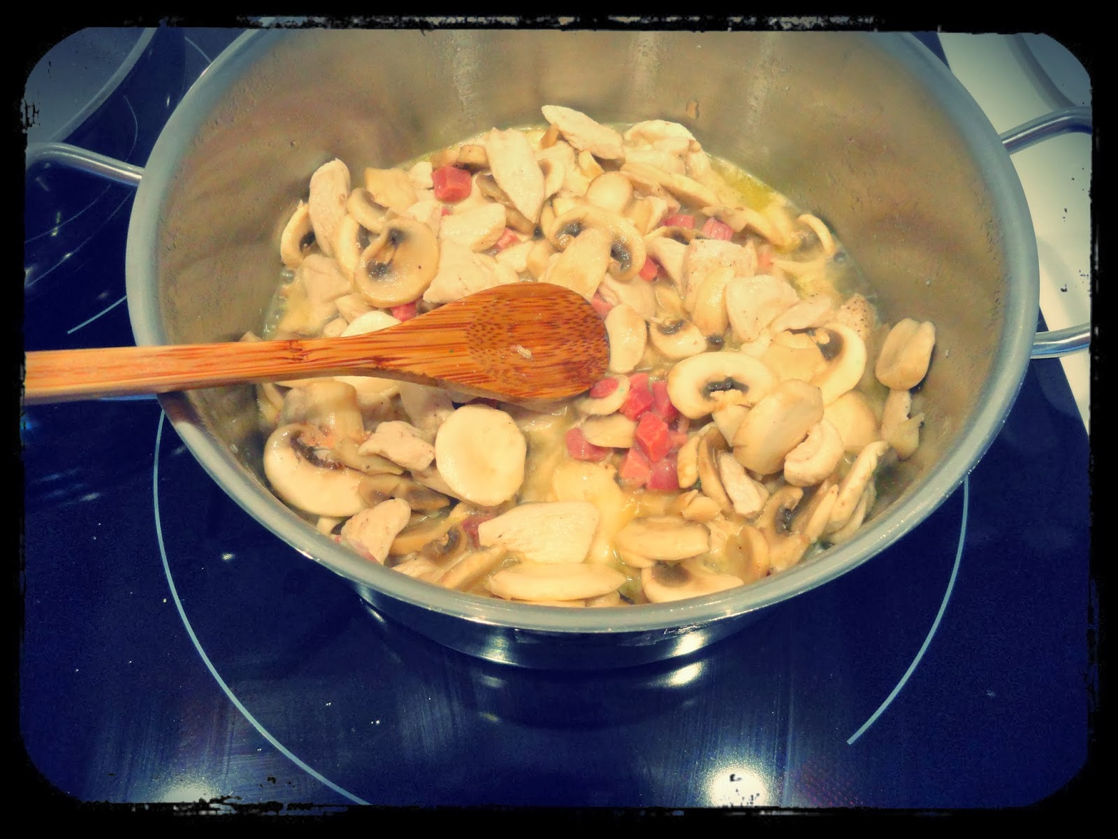 Bea la cocinillas: Risotto de pollo, champiñones y jamón