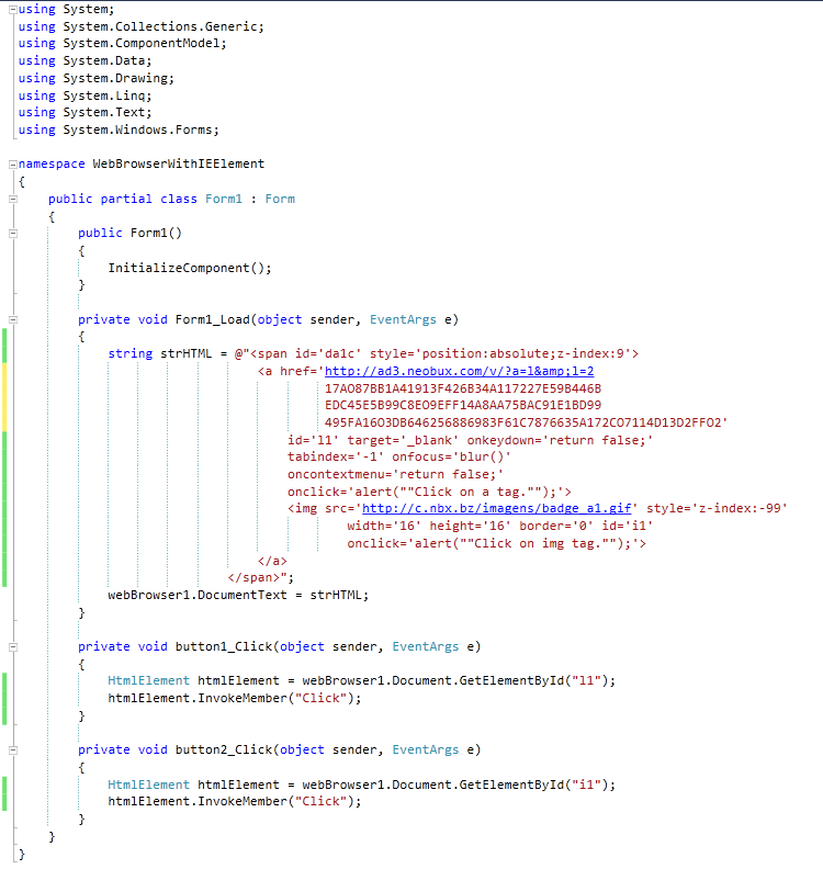 C Web Browser Control เรียกใช้งาน Onclick ใน Html Element ยังไง 0358