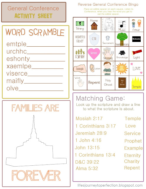 Life's Journey To Perfection: General Conference Ideas and Activities ...