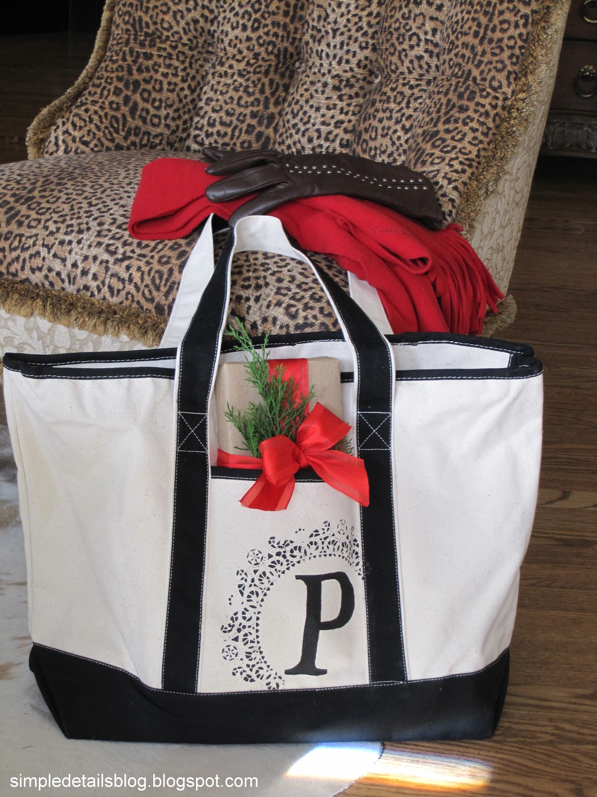 Simple Details: diy monogram tote bag
