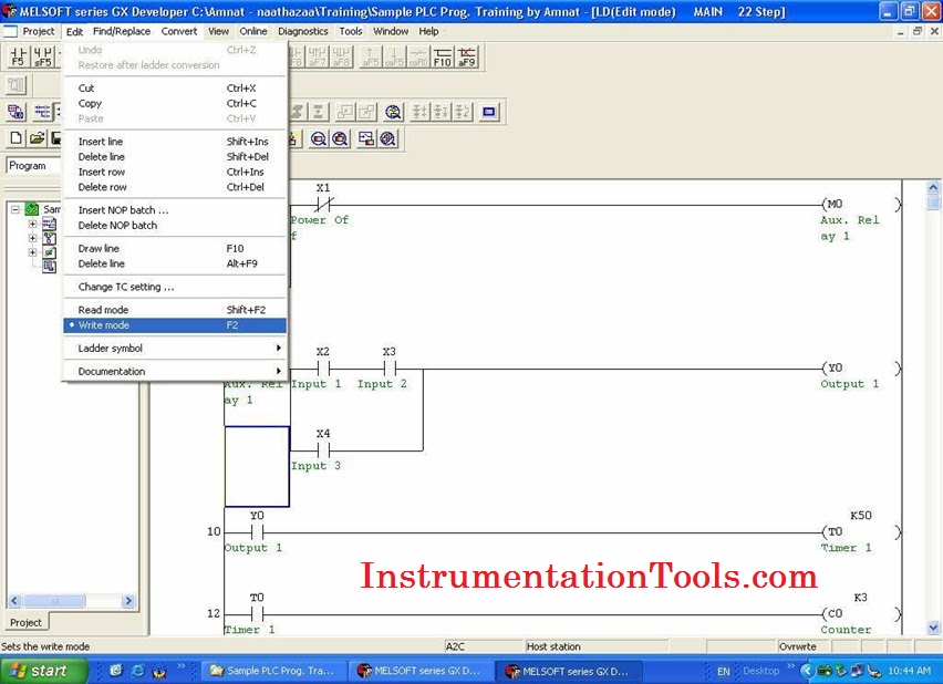 Mitsubishi PLC Programming Tutorials Instrumentation Tools