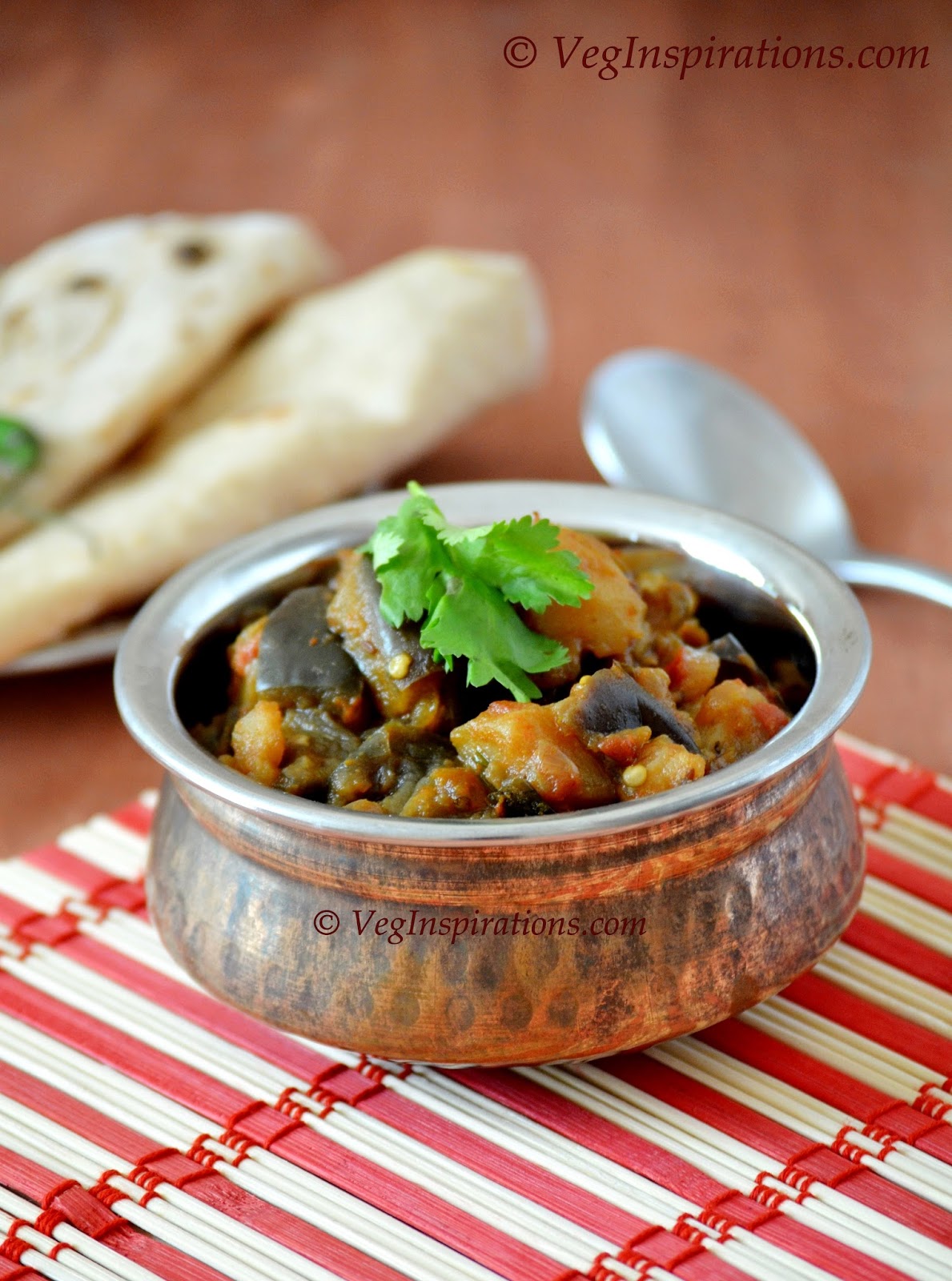 Aloo Baingan Sabzi ~ Vegan Eggplant and Potato Curry | Veg Inspirations