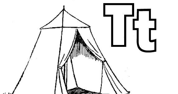 Crayon Palace: "T is for tent" alphabet coloring page