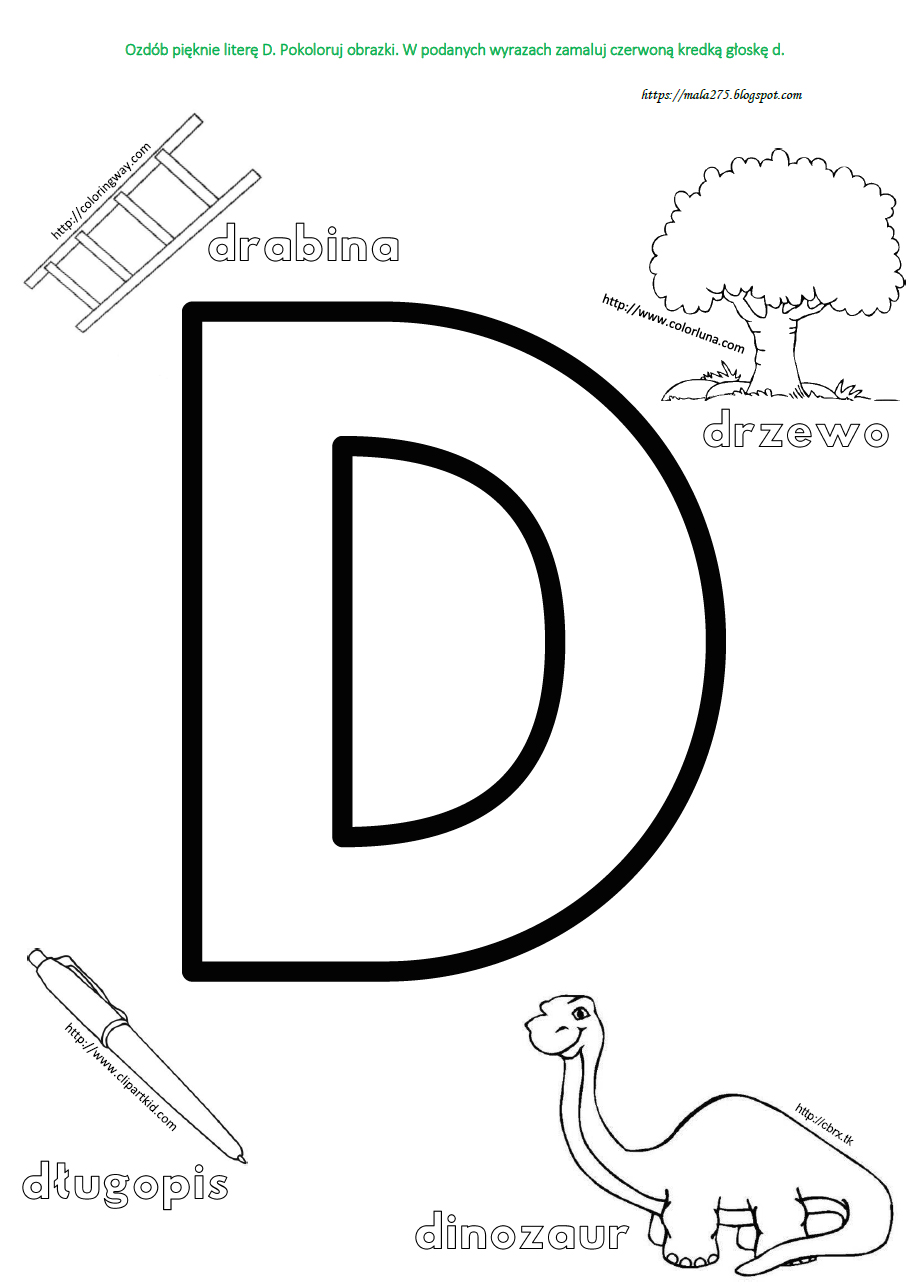 BLOG EDUKACYJNY DLA DZIECI: Literka D