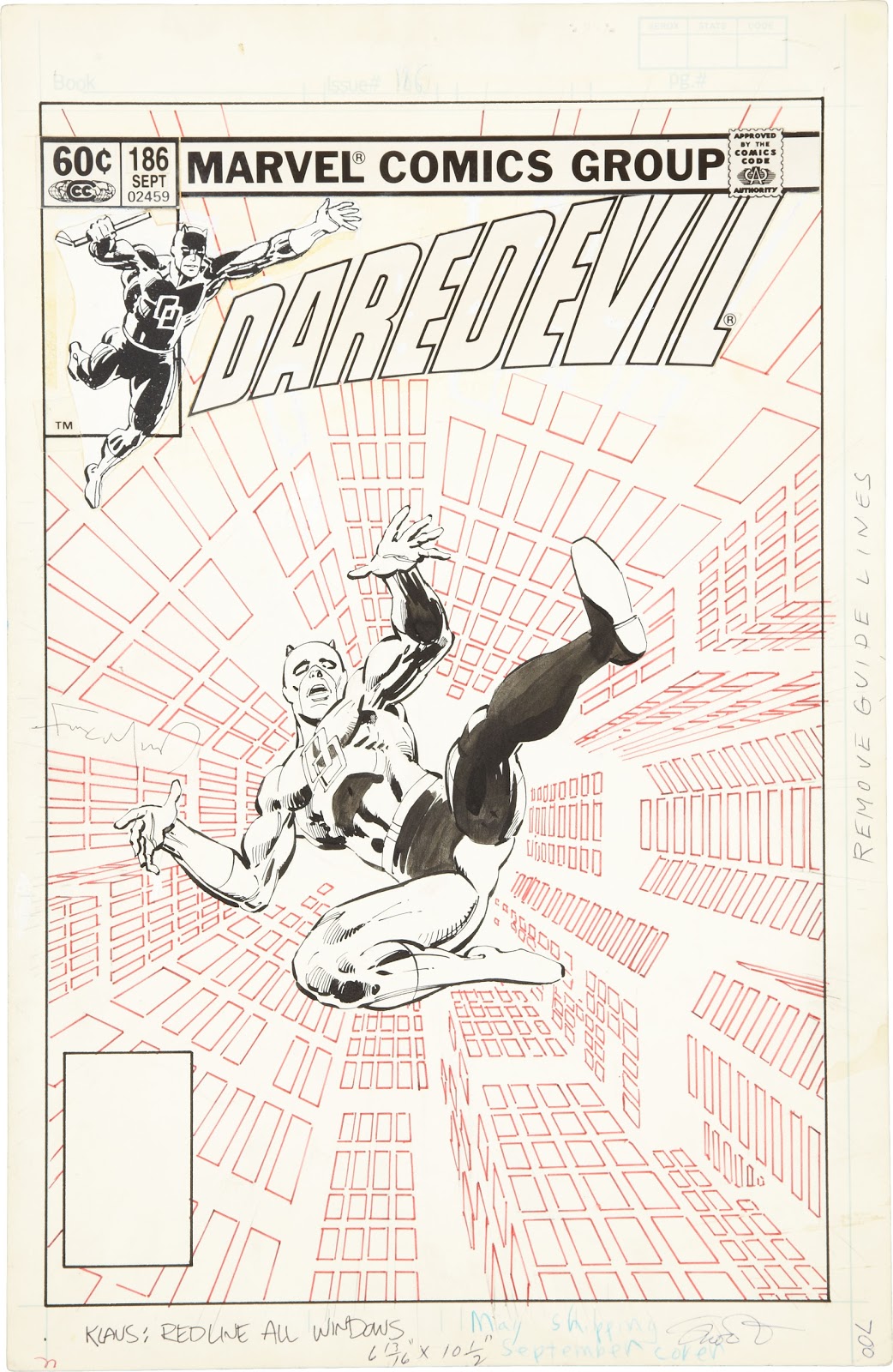 Marvel Comics of the 1980s: 1982 - Anatomy of a cover - Daredevil #186