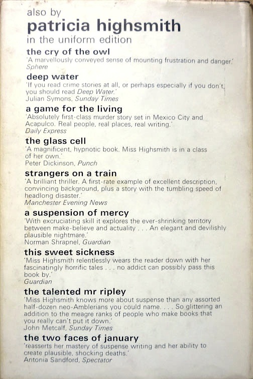 Existential Ennui: Patricia Highsmith's Those Who Walk Away and The ...